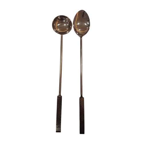 SS Buffet Ladle and Pan Ladle with Hammered Handle (Rose Gold ...
